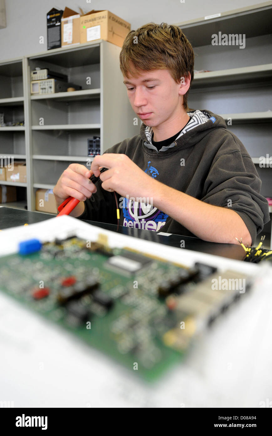 Worker of Retia company is seen during his work in Pardubice, Czech ...