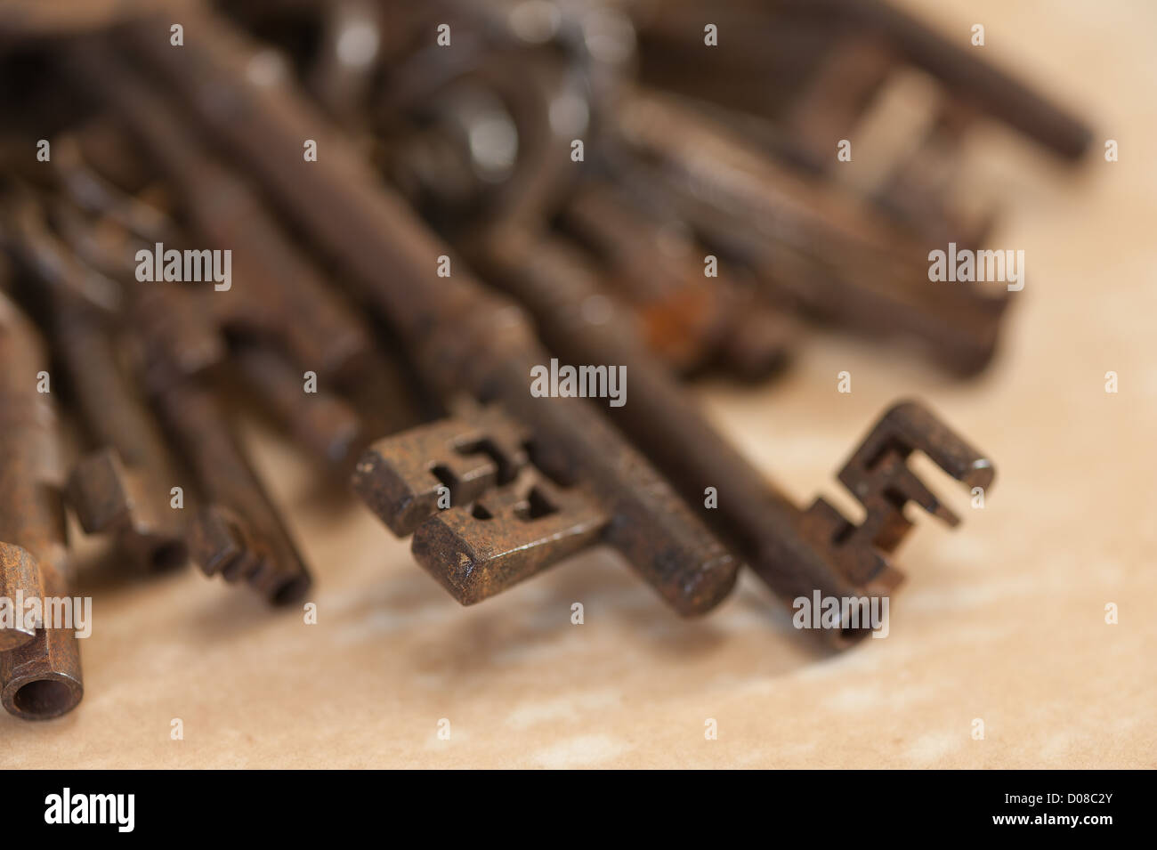 collection of old used rusty and shiny keys antique Victorian Edwardian ...