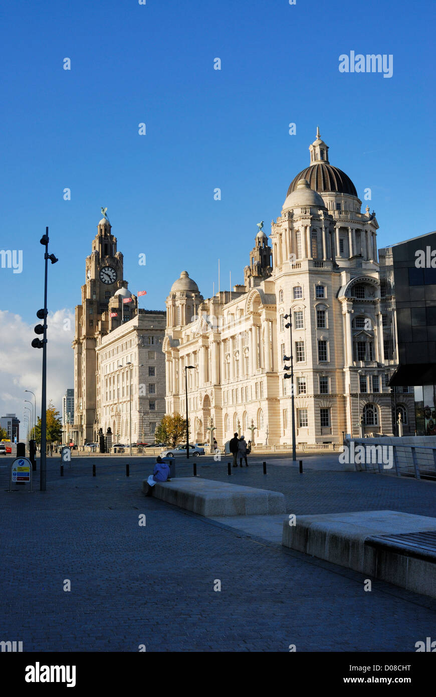 Pier Head in Liverpool with the Grade 2 listed buildings known as the ...