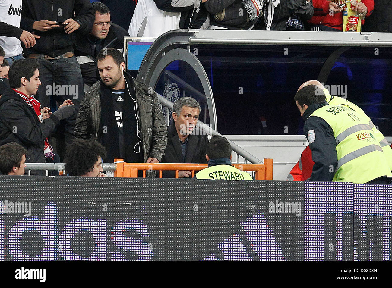 Real Madrid's Jose Mourino red card Spanish King's Cup match. Real ...