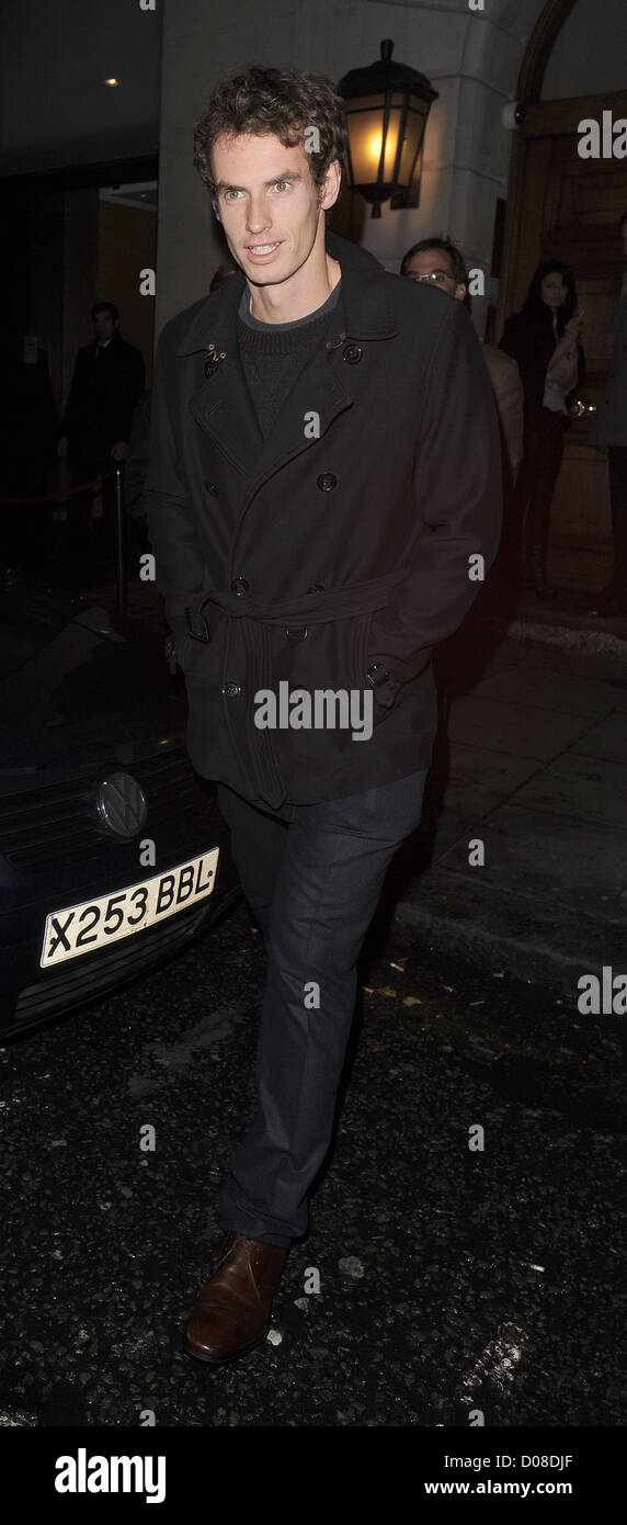 Andy Murray leaving Nobu Berkeley restaurant. London, England - 18.11. ...