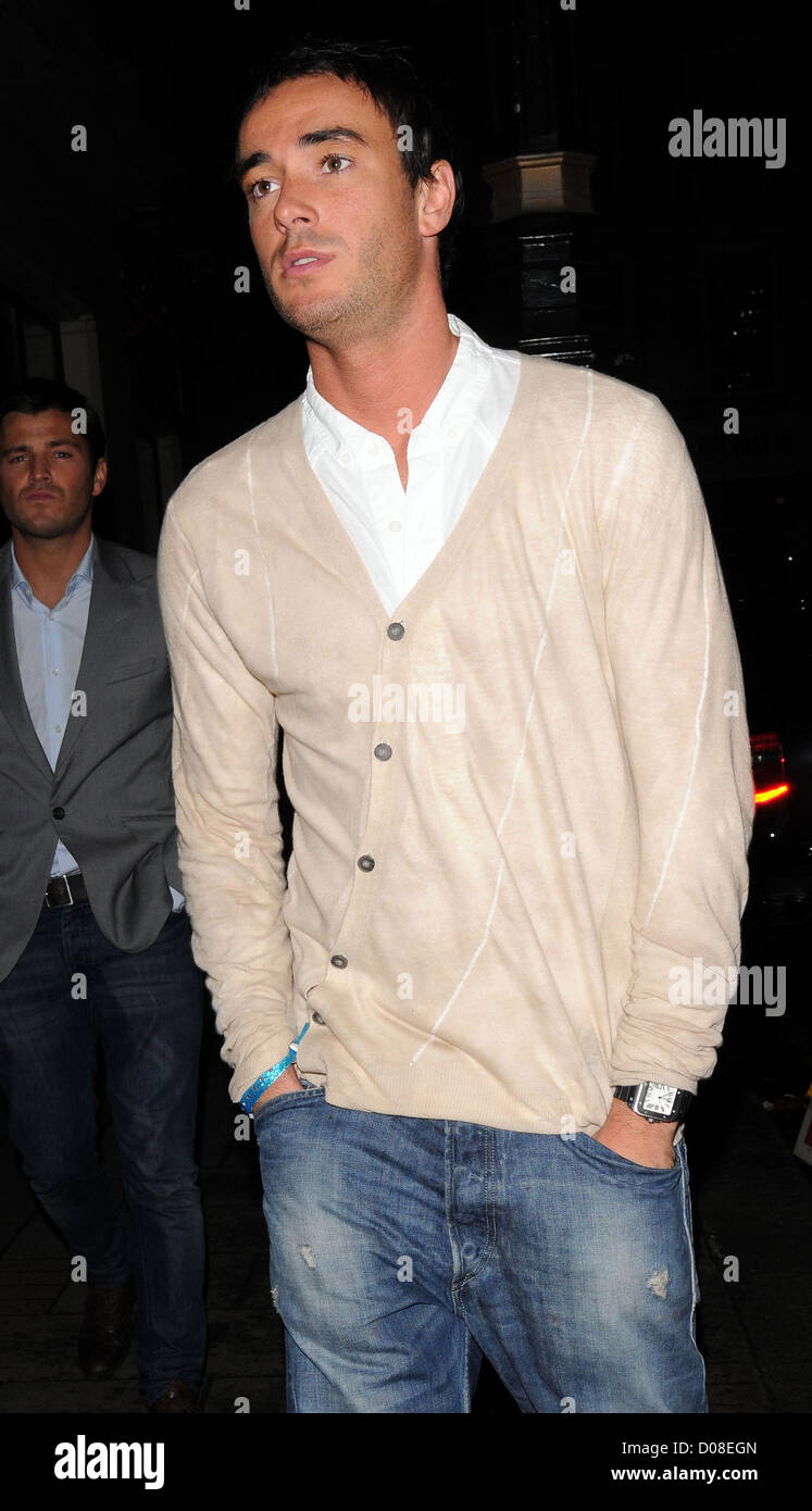 Jack Tweed and Mark Wright outside the May Fair hotel London, England ...