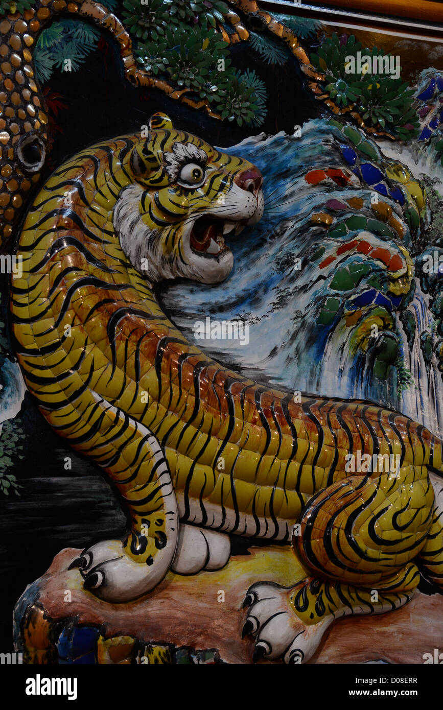 Temple painting of a Tiger Stock Photo - Alamy