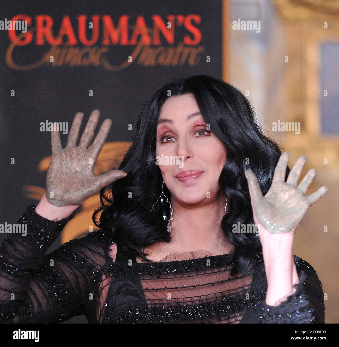 Singer Cher Cher's Hand & Footprints Ceremony held the Chinese theatre ...