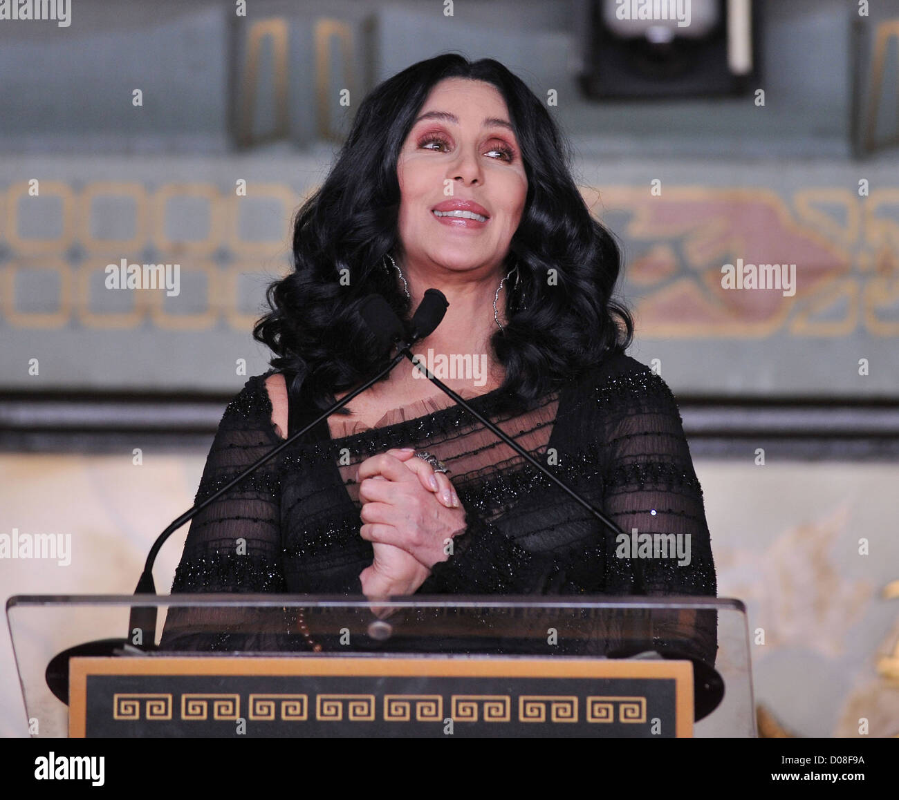 Singer Cher Cher's Hand & Footprints Ceremony held the Chinese theatre ...