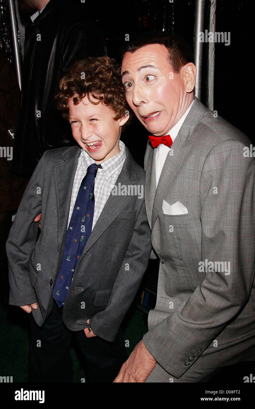 Paul Reubens as Pee-Wee Herman and young fan Ben Opening night of the ...