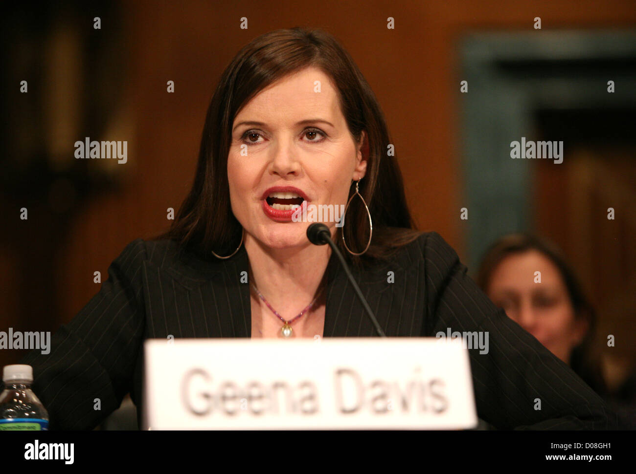 Geena Davis addresses The Senate Judiciary Committee at the Senate ...