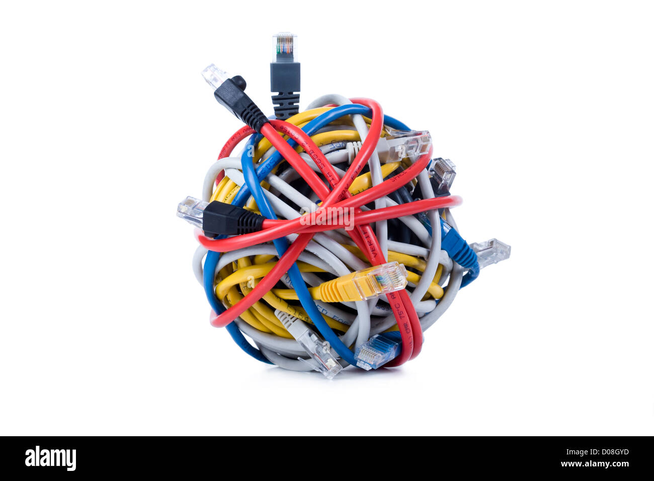 Multicolored computer cable isolated on white background Stock Photo ...