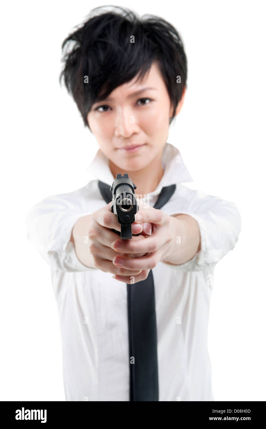 Female asian gun hi-res stock photography and images - Alamy