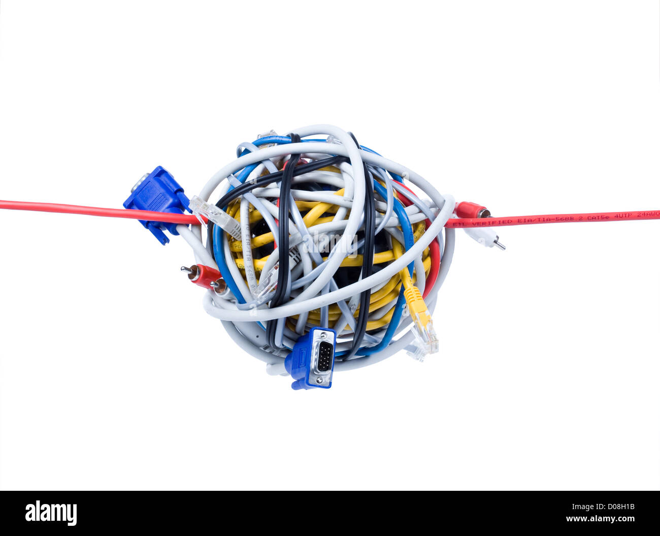 Multicolored computer cable isolated on white background Stock Photo ...
