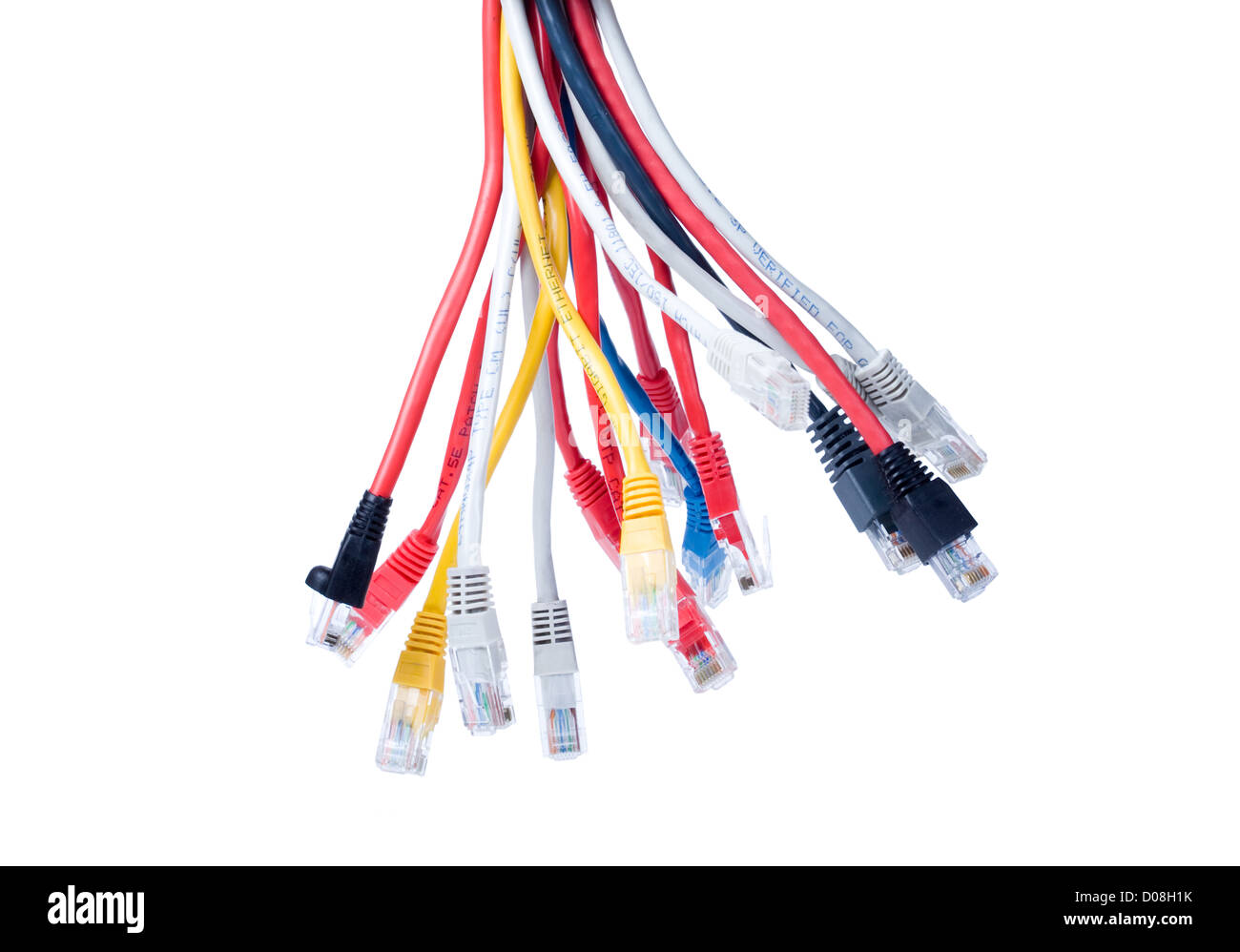 Multicolored computer cable isolated on white background Stock Photo ...