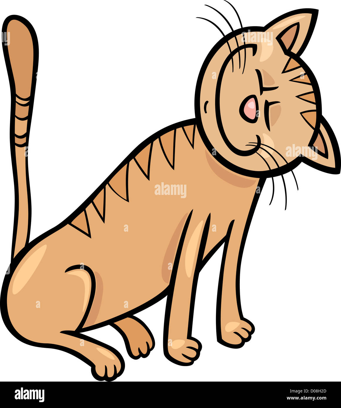 Cartoon Illustration of Happy Beige Tabby Cat Stock Photo - Alamy