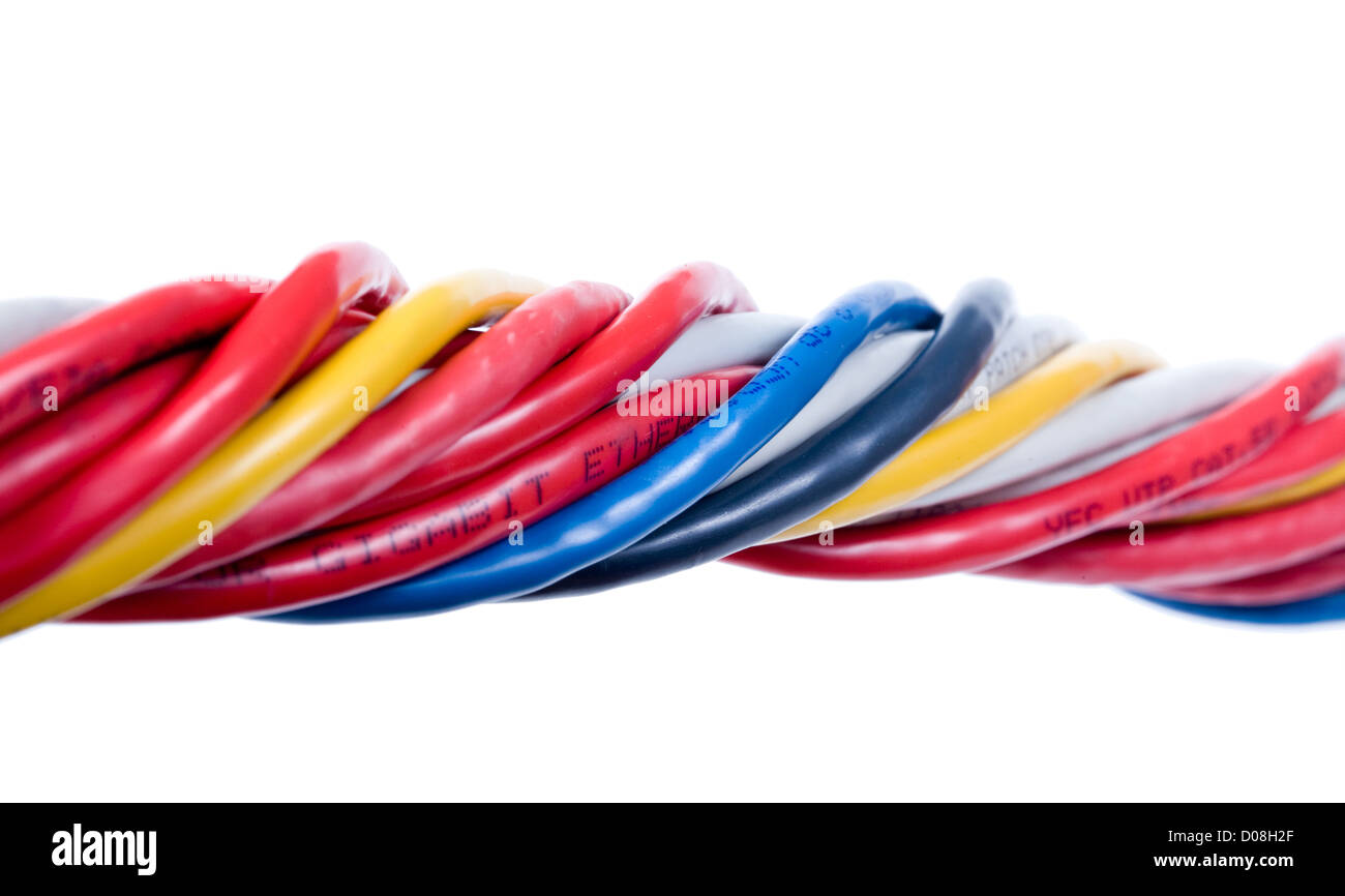 Multicolored computer cable isolated on white background Stock Photo ...