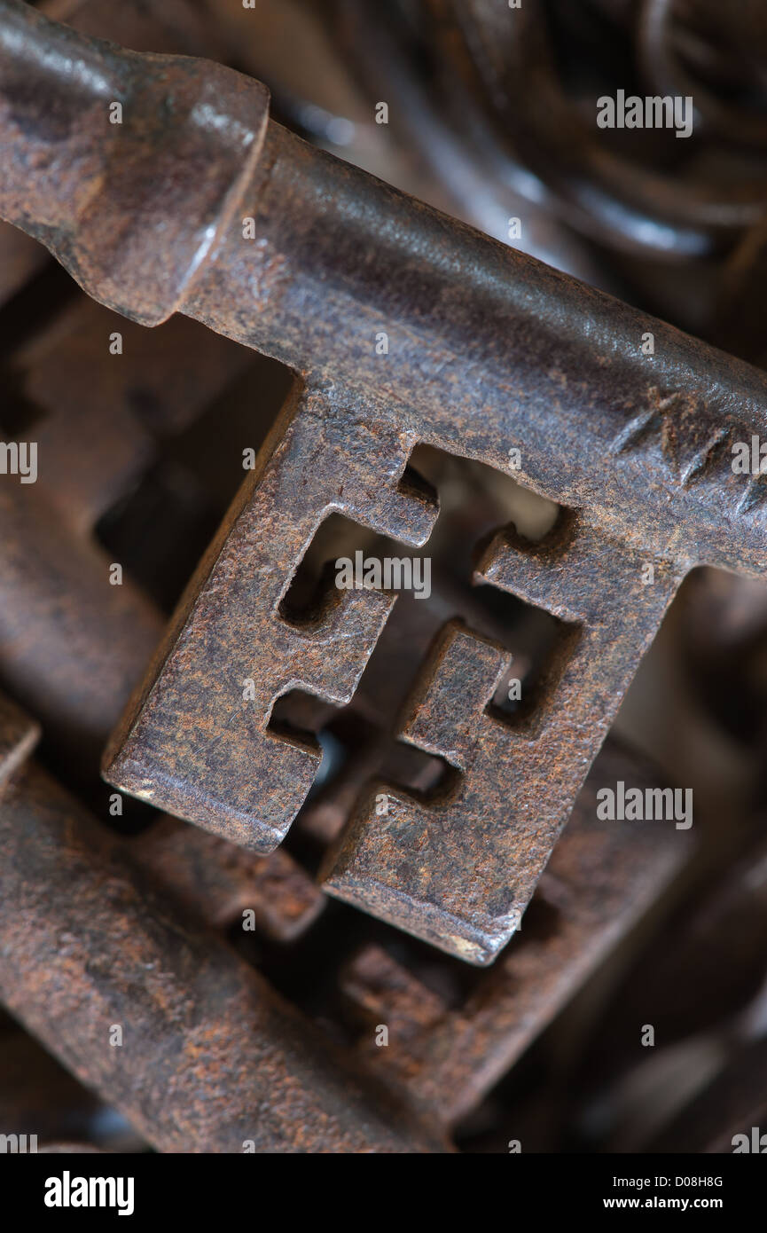 collection of old used rusty and shiny keys antique Victorian Edwardian ...