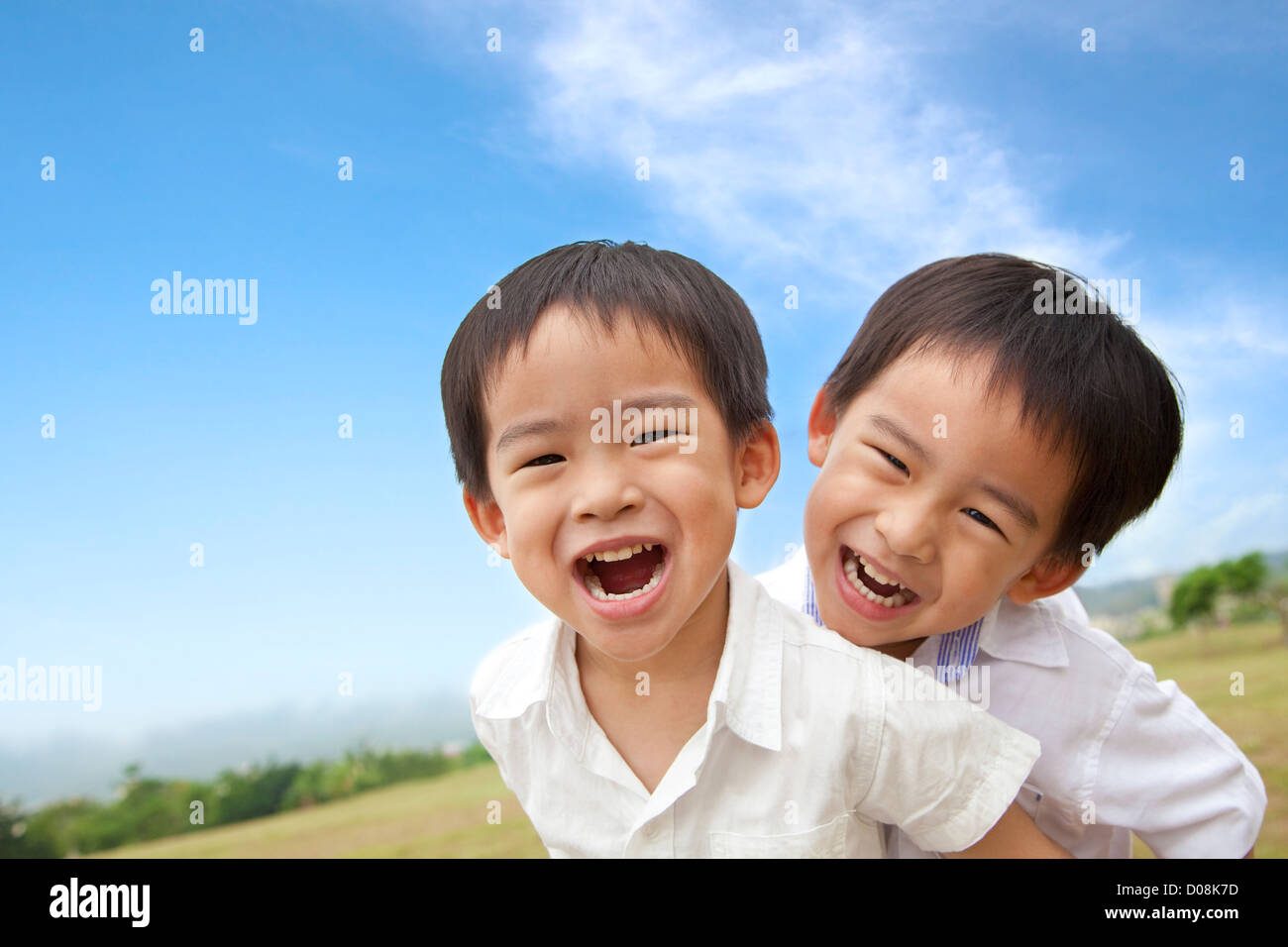 Portrait of happy little boys Stock Photo - Alamy