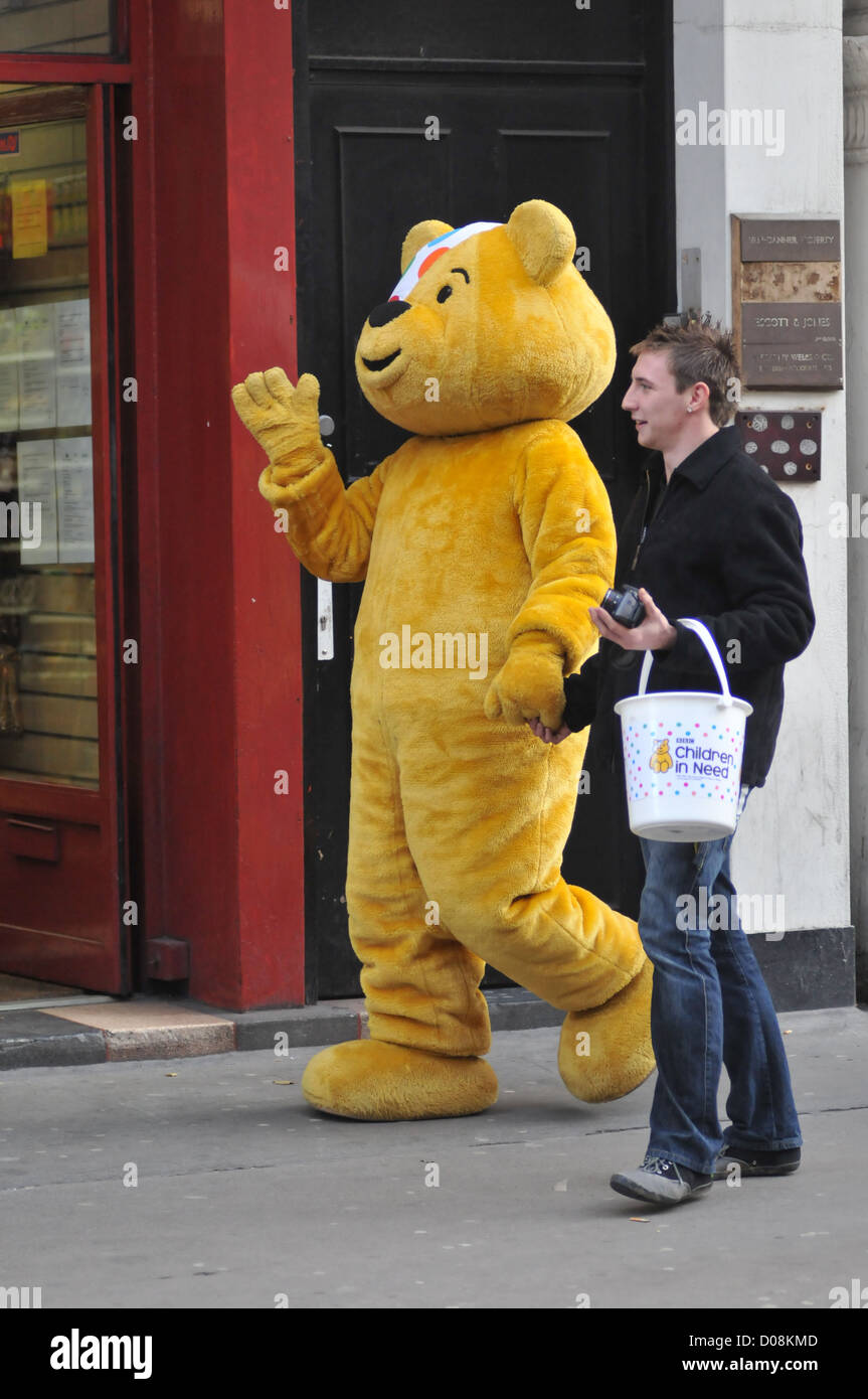 Pudsey the Bear Celebrities outside the BBC Radio Two studios London ...