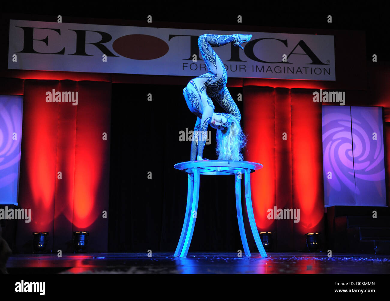 Zlata the contortionist performs on the Main Stage Erotica 2010, held ...