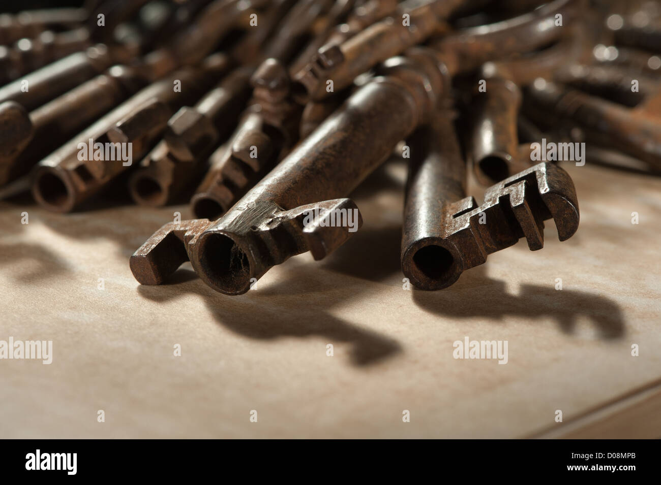 collection of old used rusty and shiny keys antique Victorian Edwardian ...