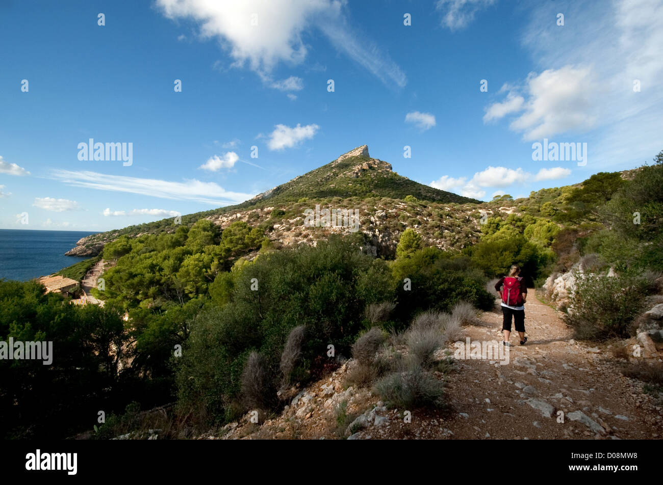 Sa Dragonera, uninhabited rocky island off Majorca, pedestrian walkways ...