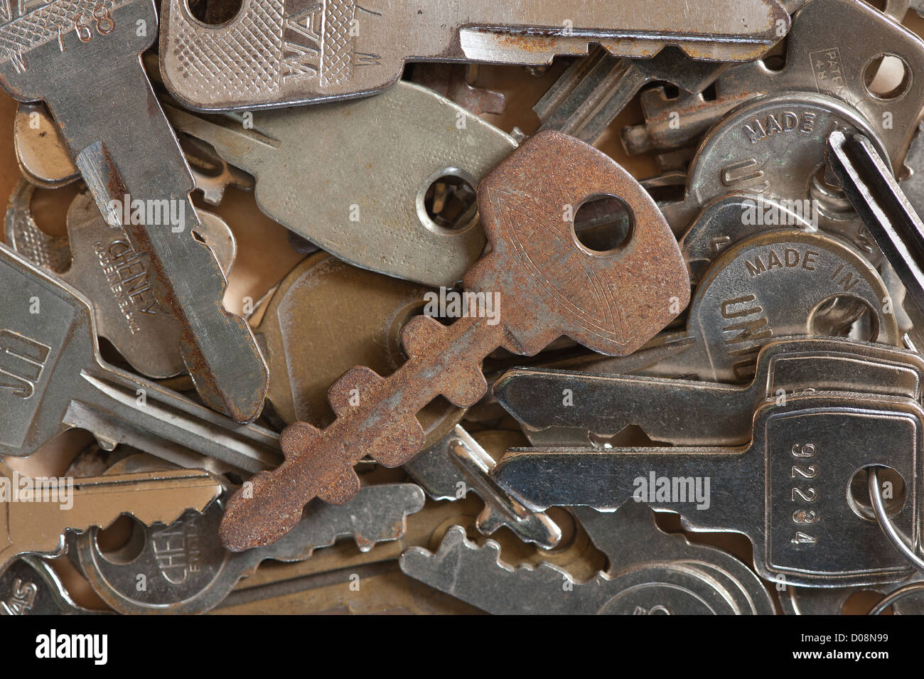 collection of old used rusty and shiny keys antique Victorian Edwardian ...