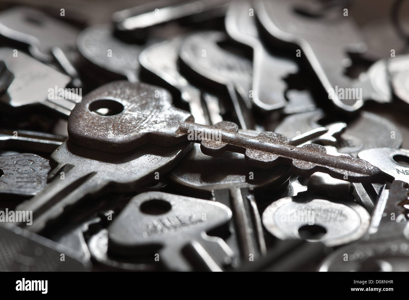 collection of old used rusty and shiny keys antique Victorian Edwardian ...