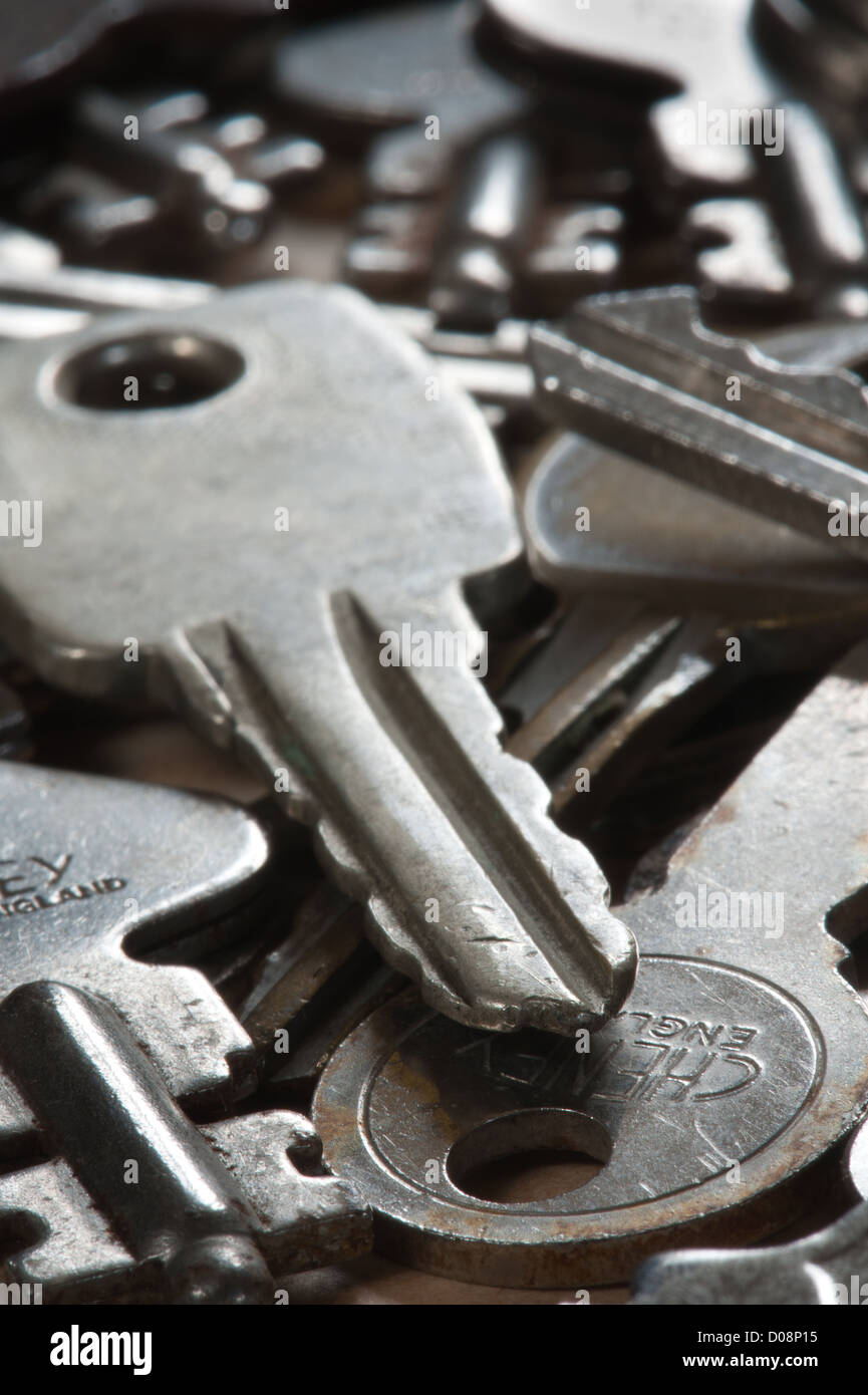 collection of old used rusty and shiny keys antique Victorian Edwardian ...