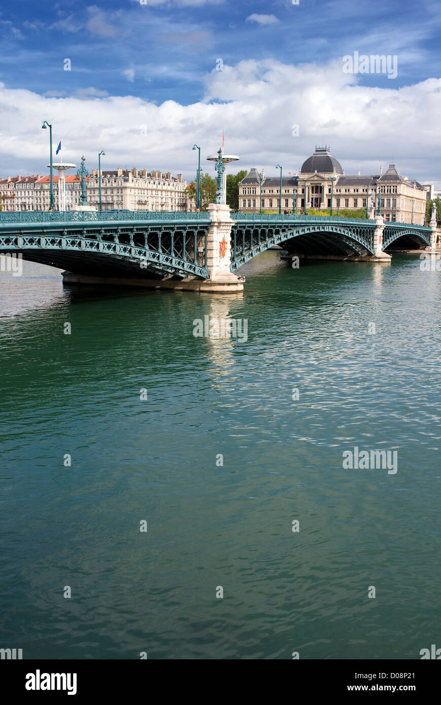 famous bridge in Lyon city, France, in summer Stock Photo - Alamy