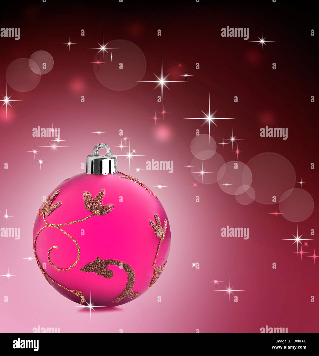 Colorful pink christmas baubles balls with colorful background Stock ...