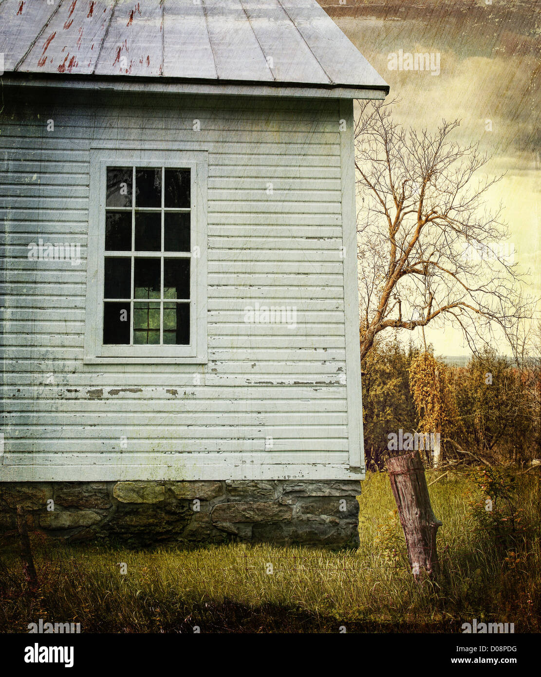 Old farm window in back of house Stock Photo - Alamy
