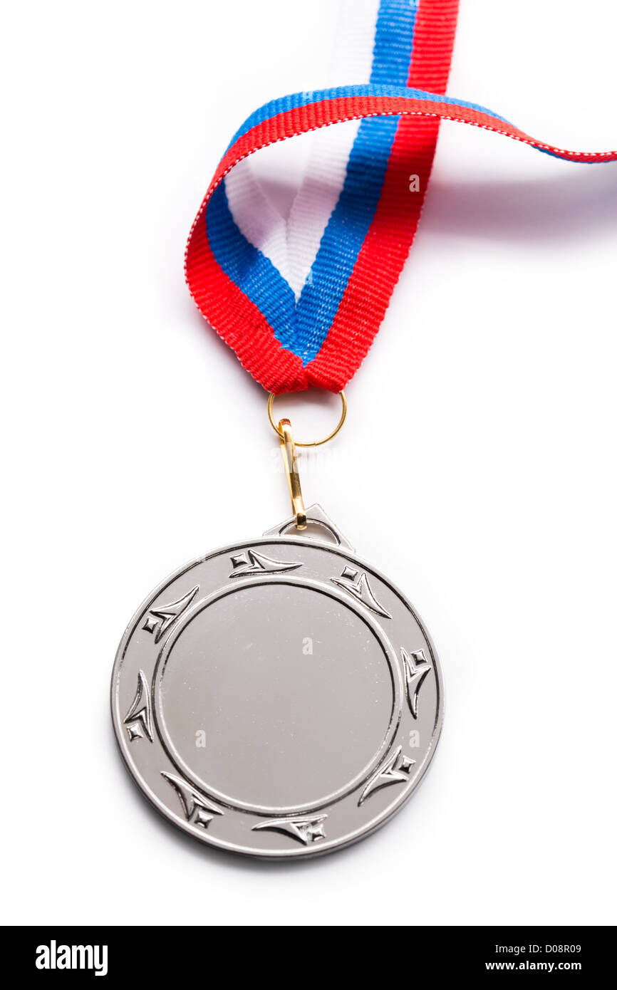 Metal medal with tricolor ribbon Stock Photo - Alamy