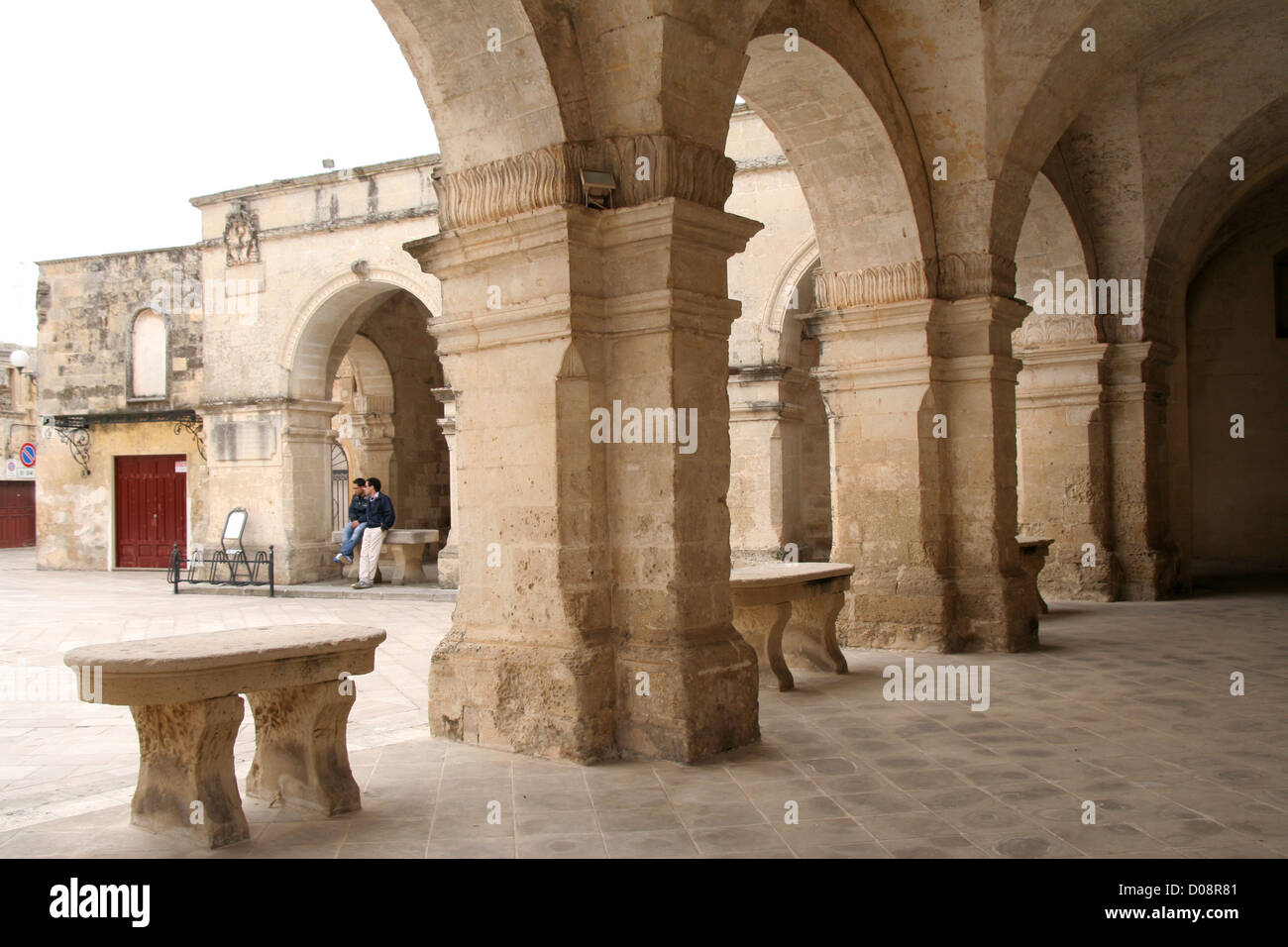 covered passage way at Galatina, Puglia, Italy Stock Photo - Alamy