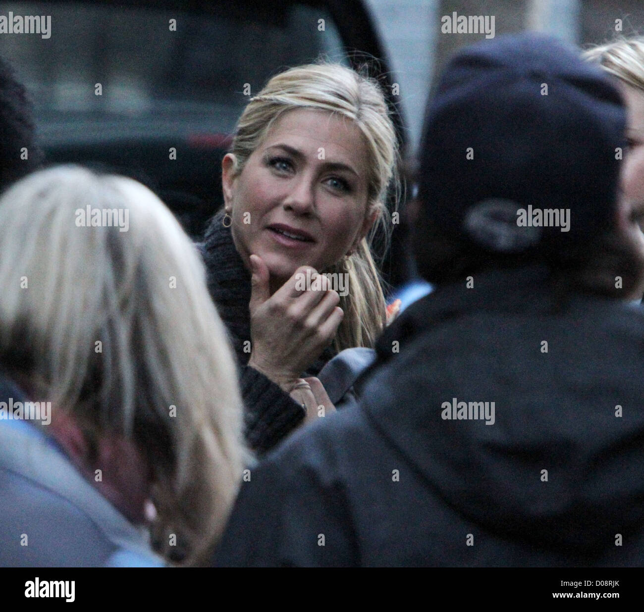 Jennifer Aniston on the set of her new film 'Wanderlust' shooting in ...