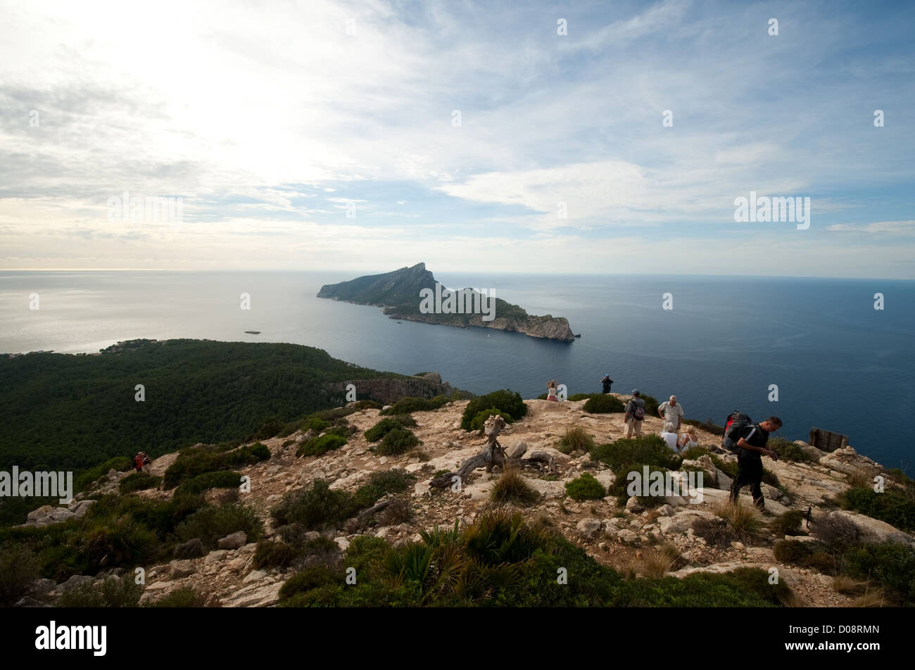 Sa Dragonera, uninhabited rocky island off Majorca, pedestrian walkways ...