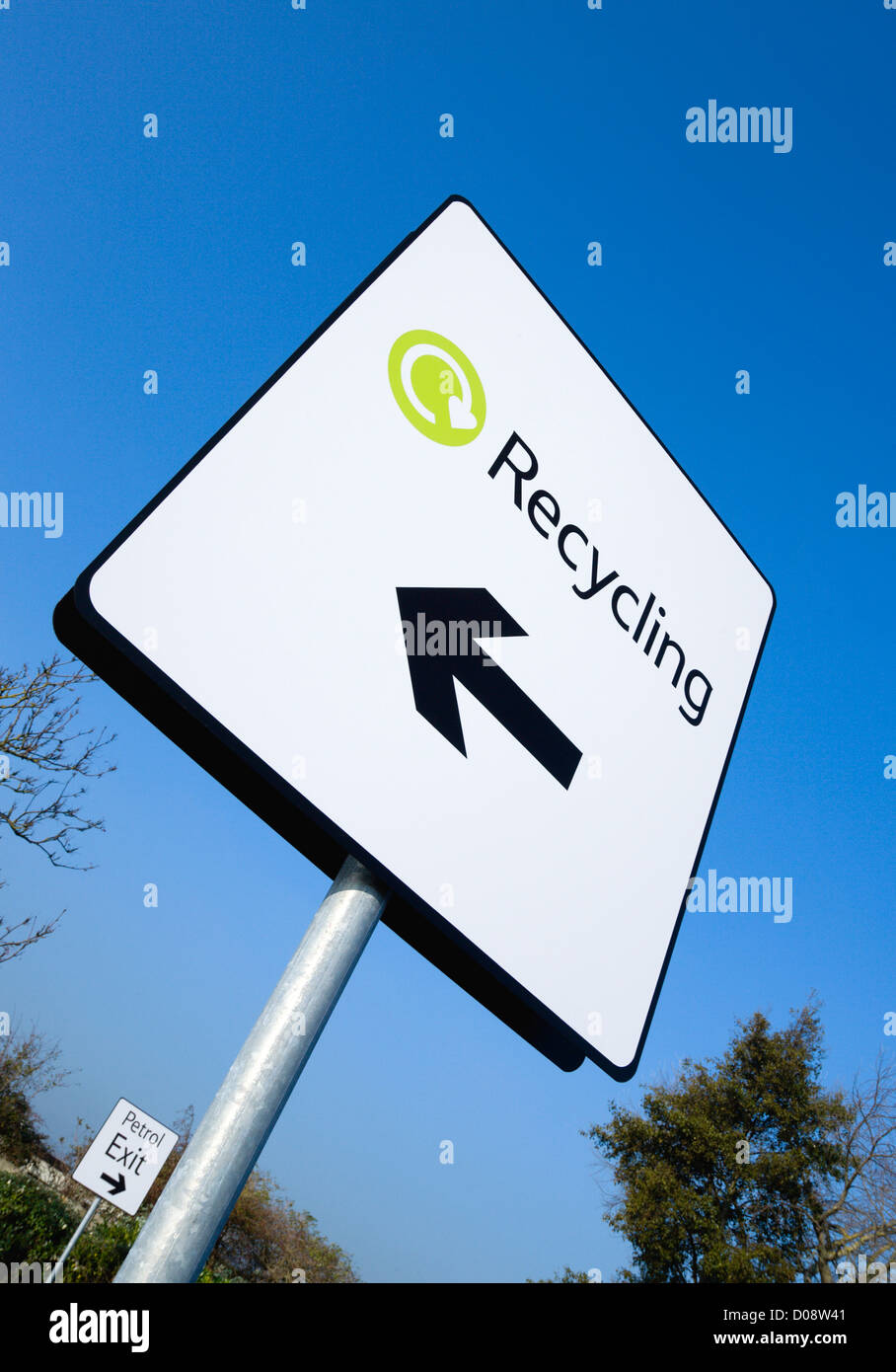 Environment, Recycling, Sign in supermarket car park Stock Photo - Alamy