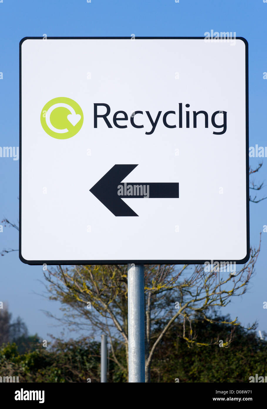 Environment, Recycling, Sign in supermarket car park Stock Photo - Alamy