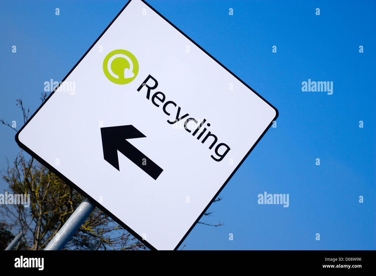 Environment, Recycling, Sign in supermarket car park Stock Photo - Alamy