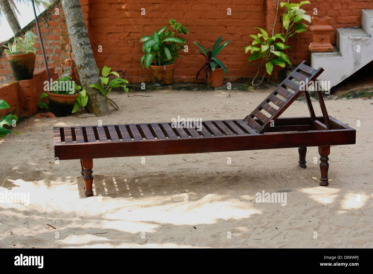 Bench on a tourist resort for resting and taking sunbath Stock Photo ...