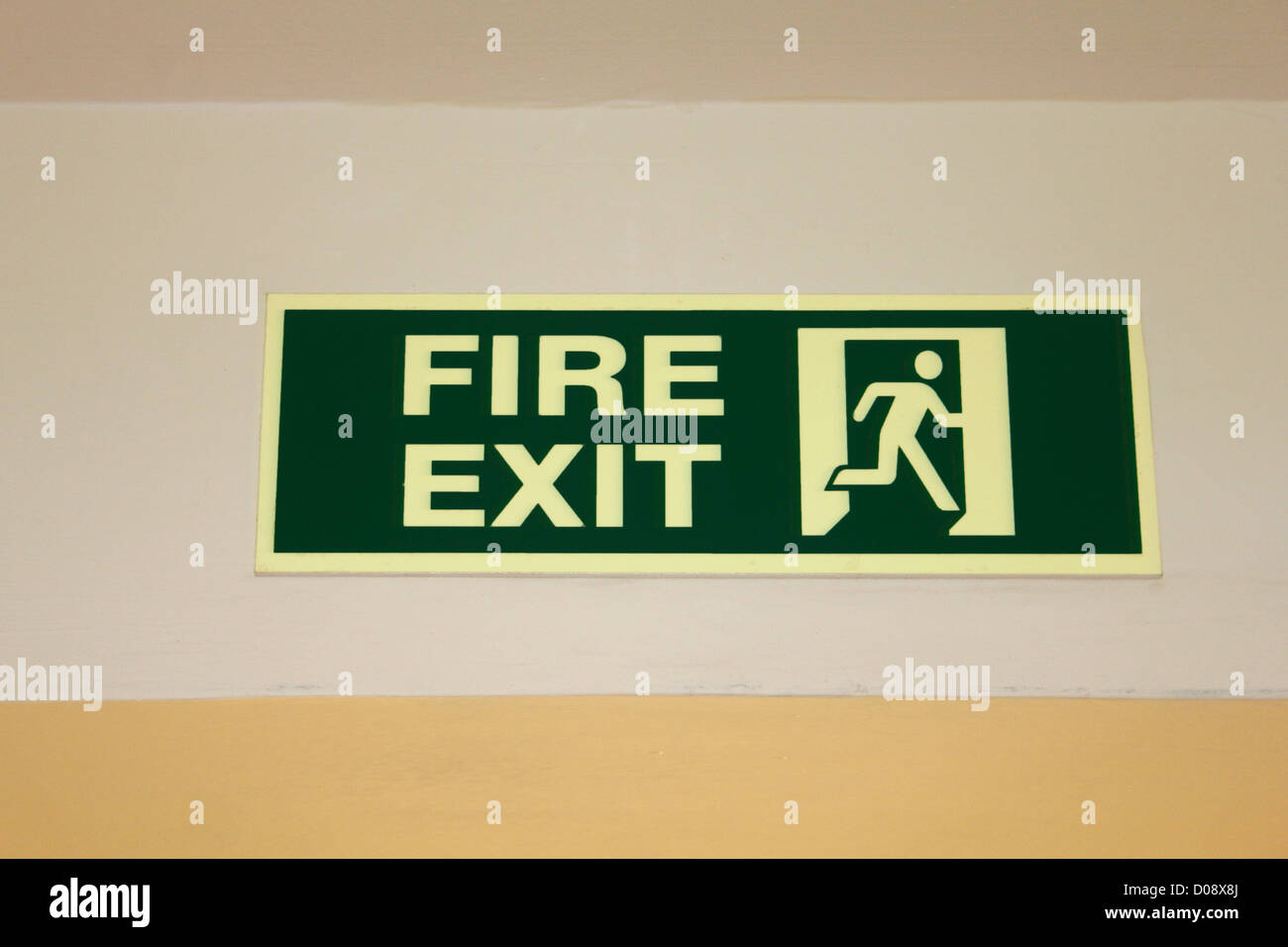 Fire exit sign Stock Photo - Alamy