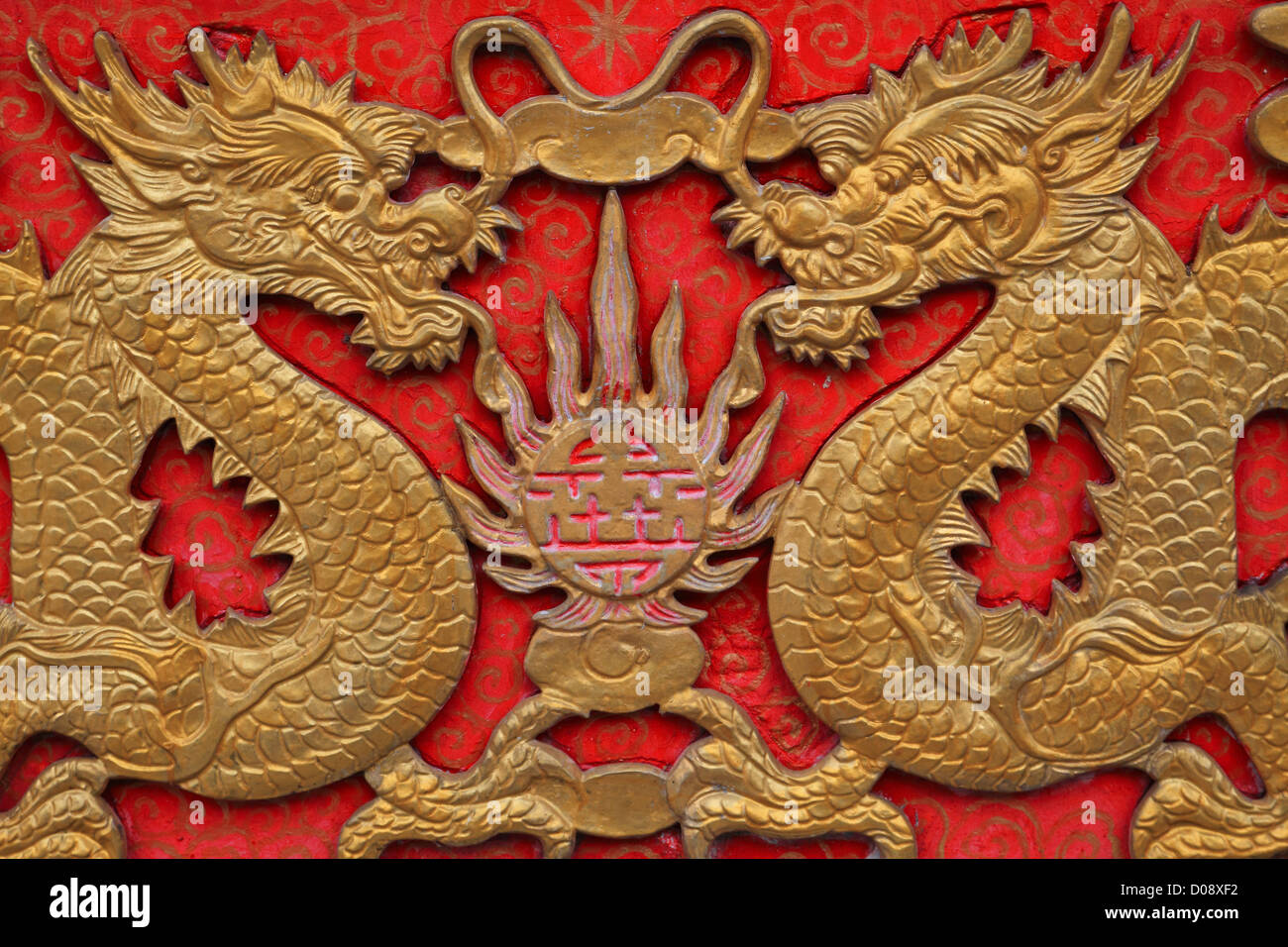 chinese dragon with red background Stock Photo - Alamy