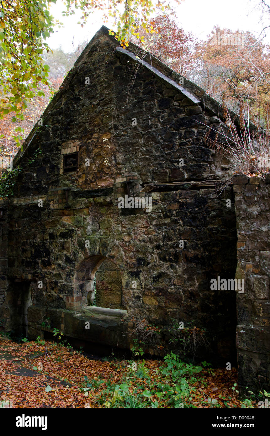 The remains of old wartime gunpowder factory on the River North Esk ...