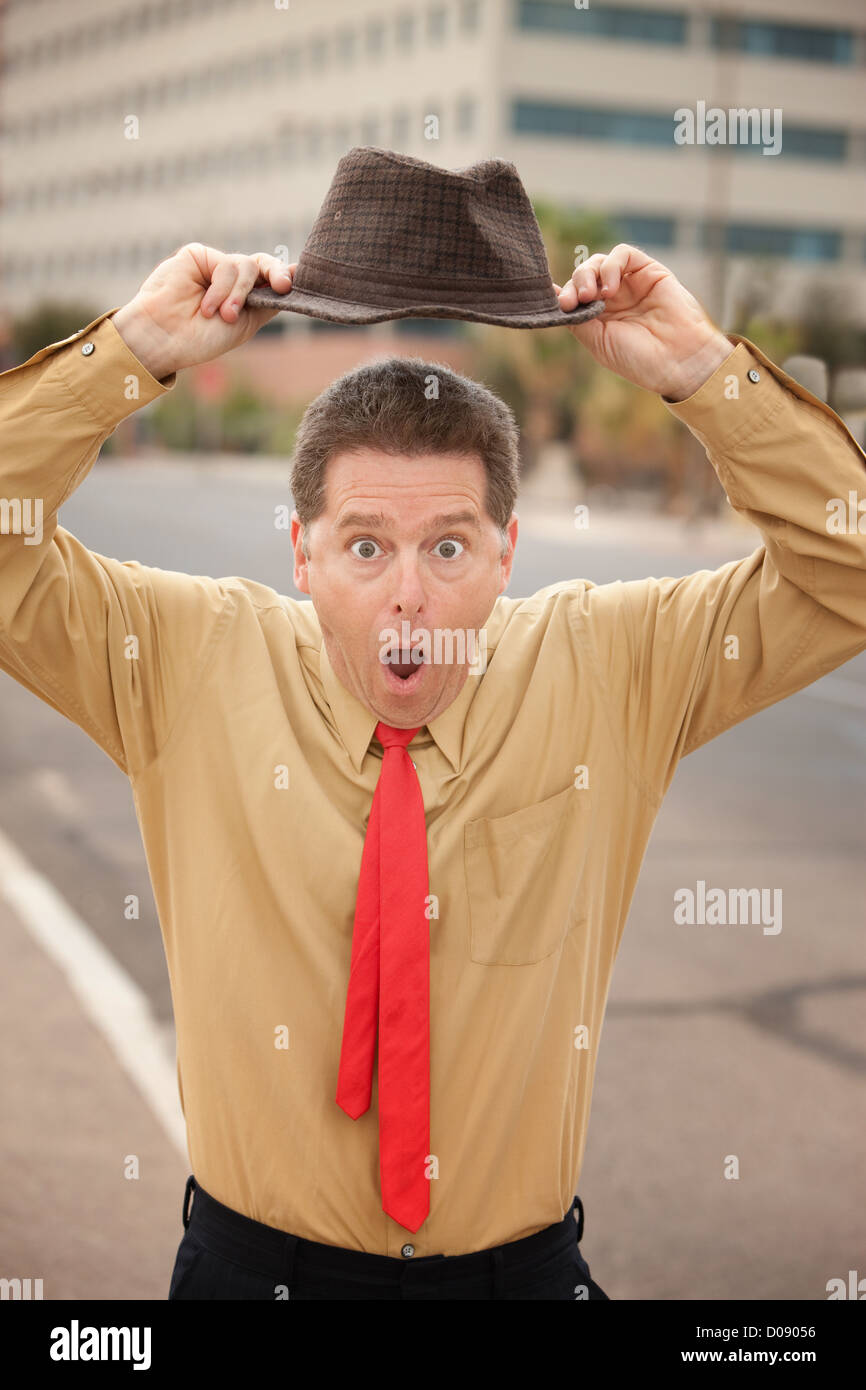 Man lifts hat hi-res stock photography and images - Alamy