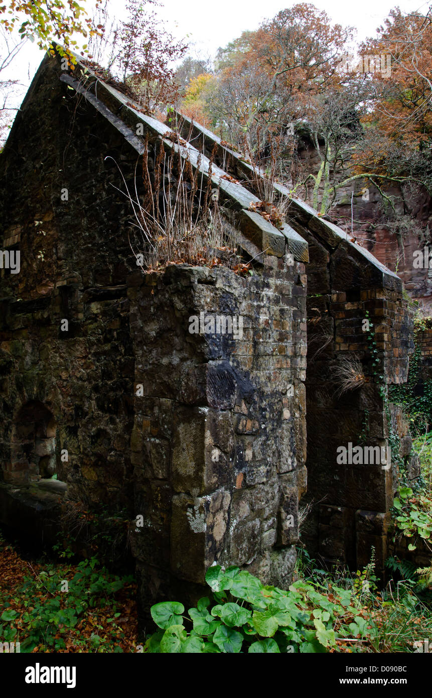 The remains of old wartime gunpowder factory on the River North Esk ...