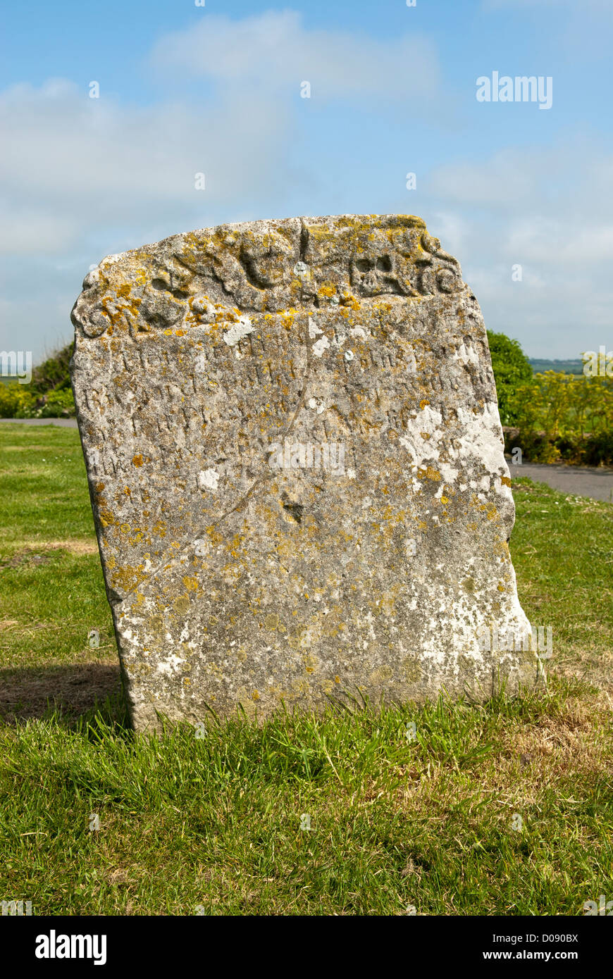 Headstones on graves at Reculver Towers and Roman Fort, Reculver, Kent ...