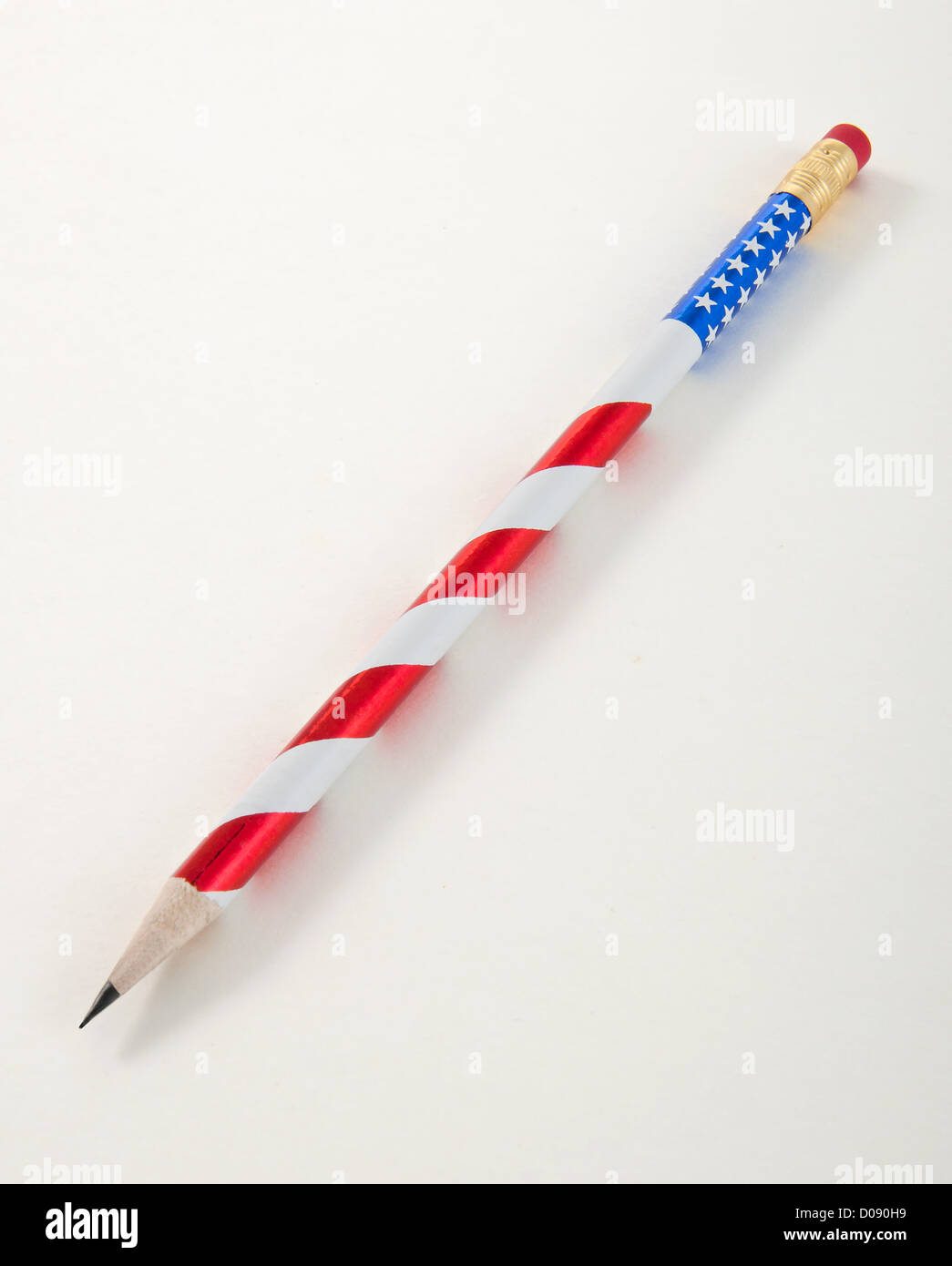 Patriotic lead pencils for writing in school work Stock Photo - Alamy