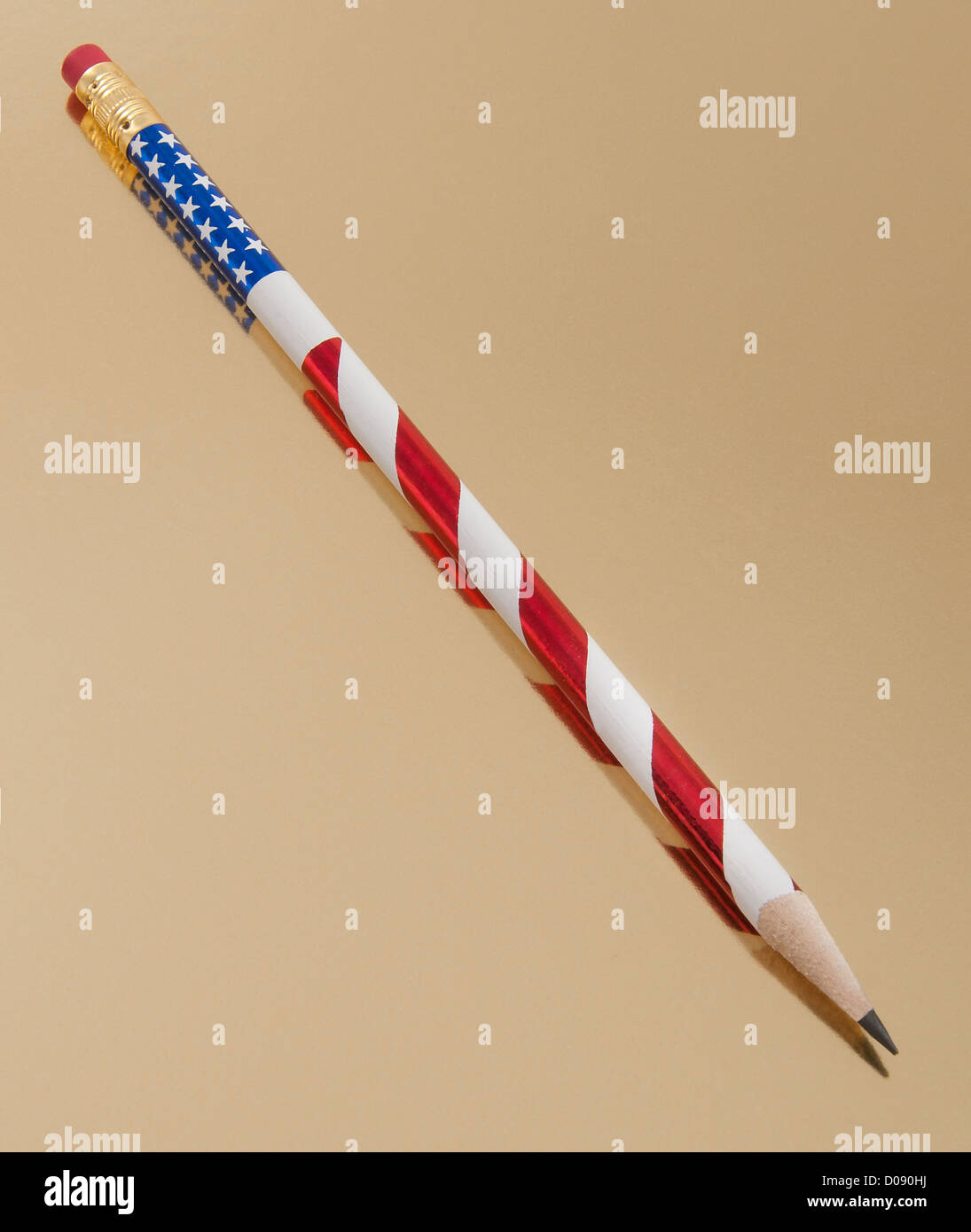Patriotic lead pencils for writing in school work Stock Photo - Alamy
