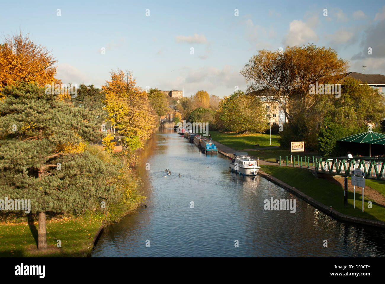 A view of Nottingham canal with Nottingham Castle Museum in the ...