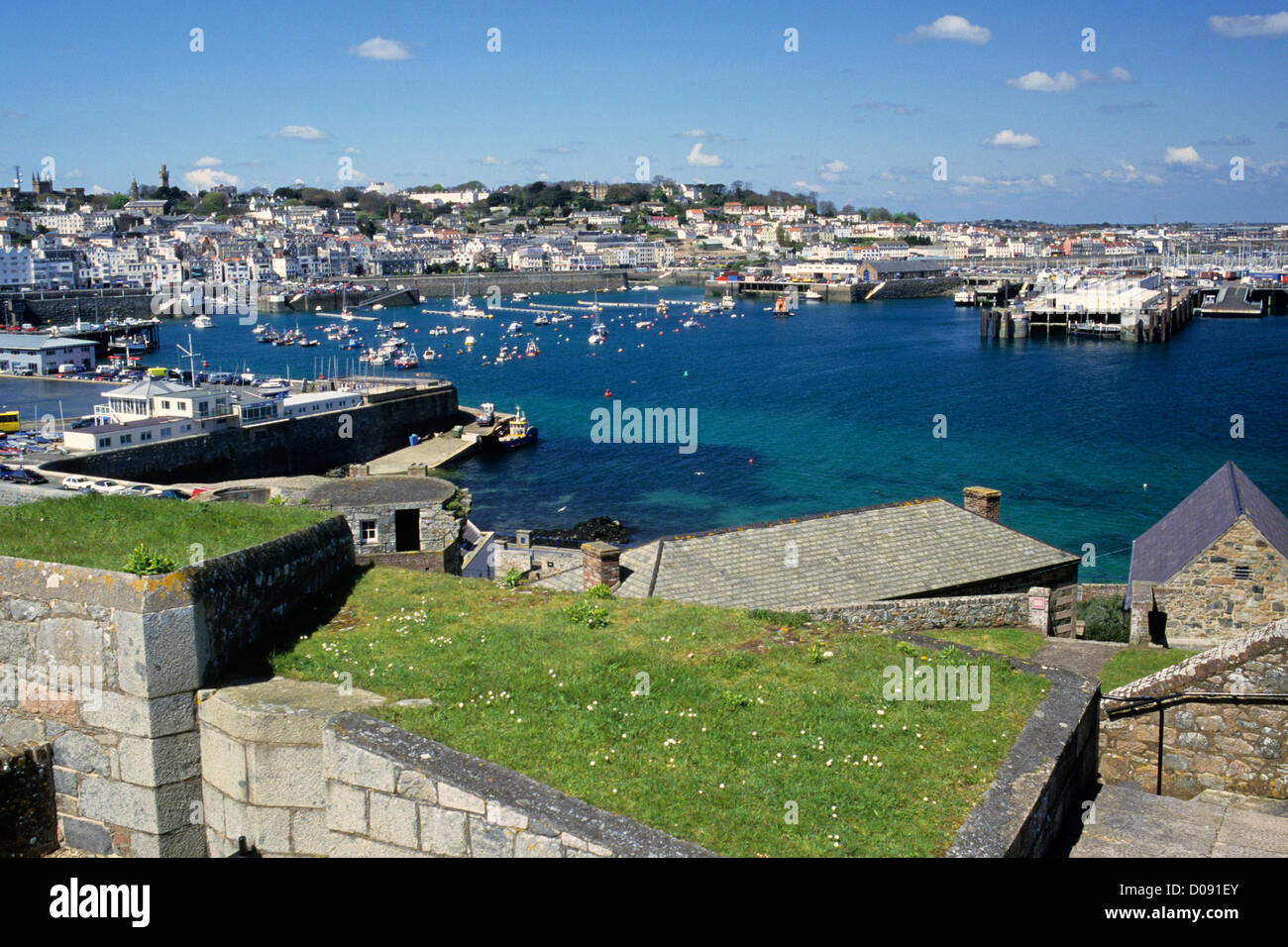 panoramas of harbour guernsey, channel islands Stock Photo - Alamy