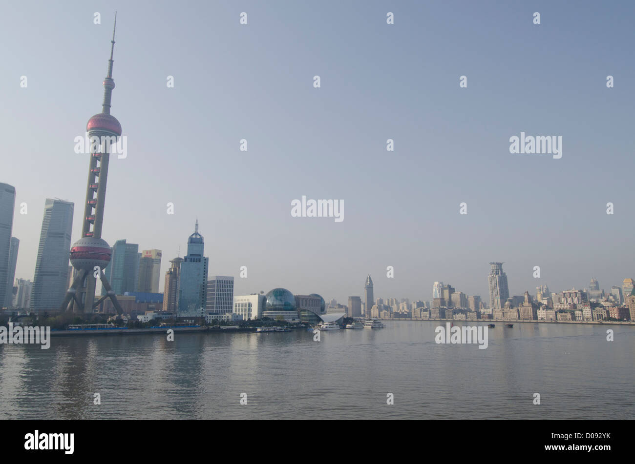 China, Shanghai. View from The Bund of the modern Pudong area (aka New ...