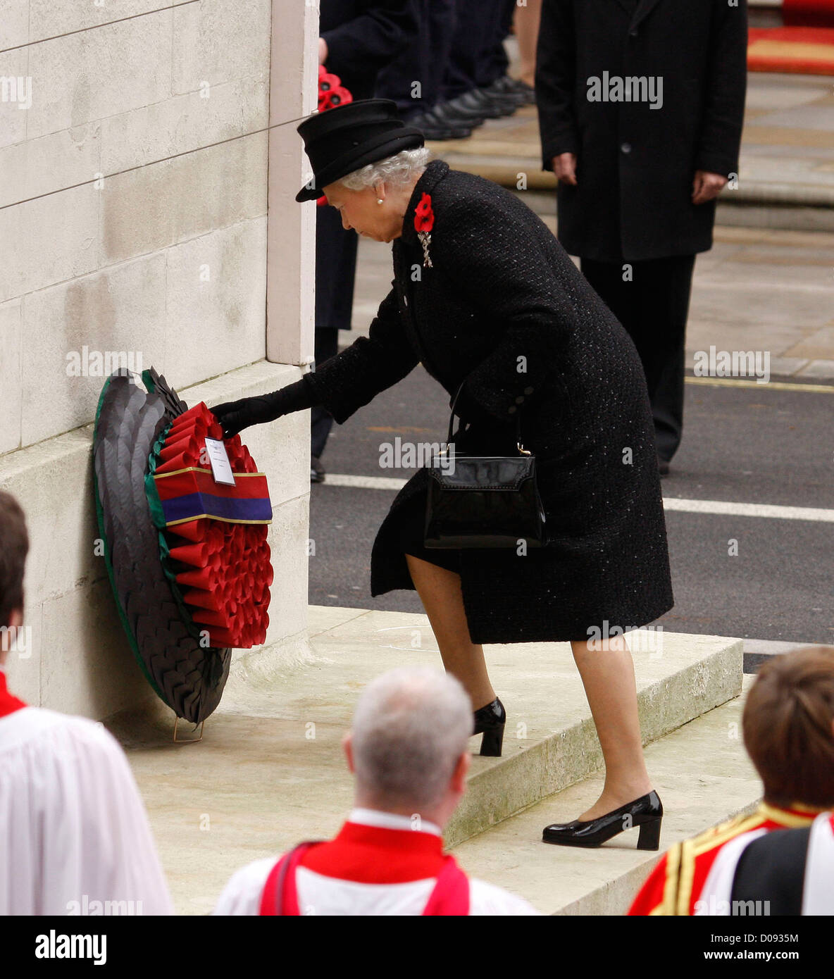 Queen Elizabeth II Remembrance Sunday service at the Cenotaph London ...