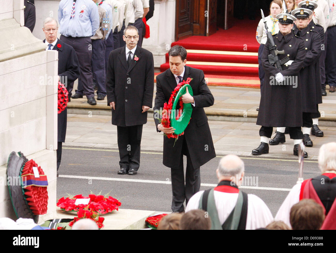 Ed Miliband Remembrance Sunday service at the Cetaph London, England ...